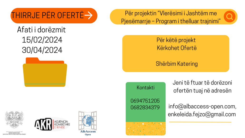 THIRRJE PËR OFERTË - AlbAccess Open